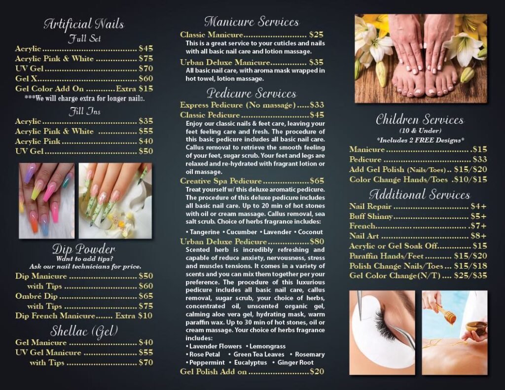 Our Services Urban Nail Spa