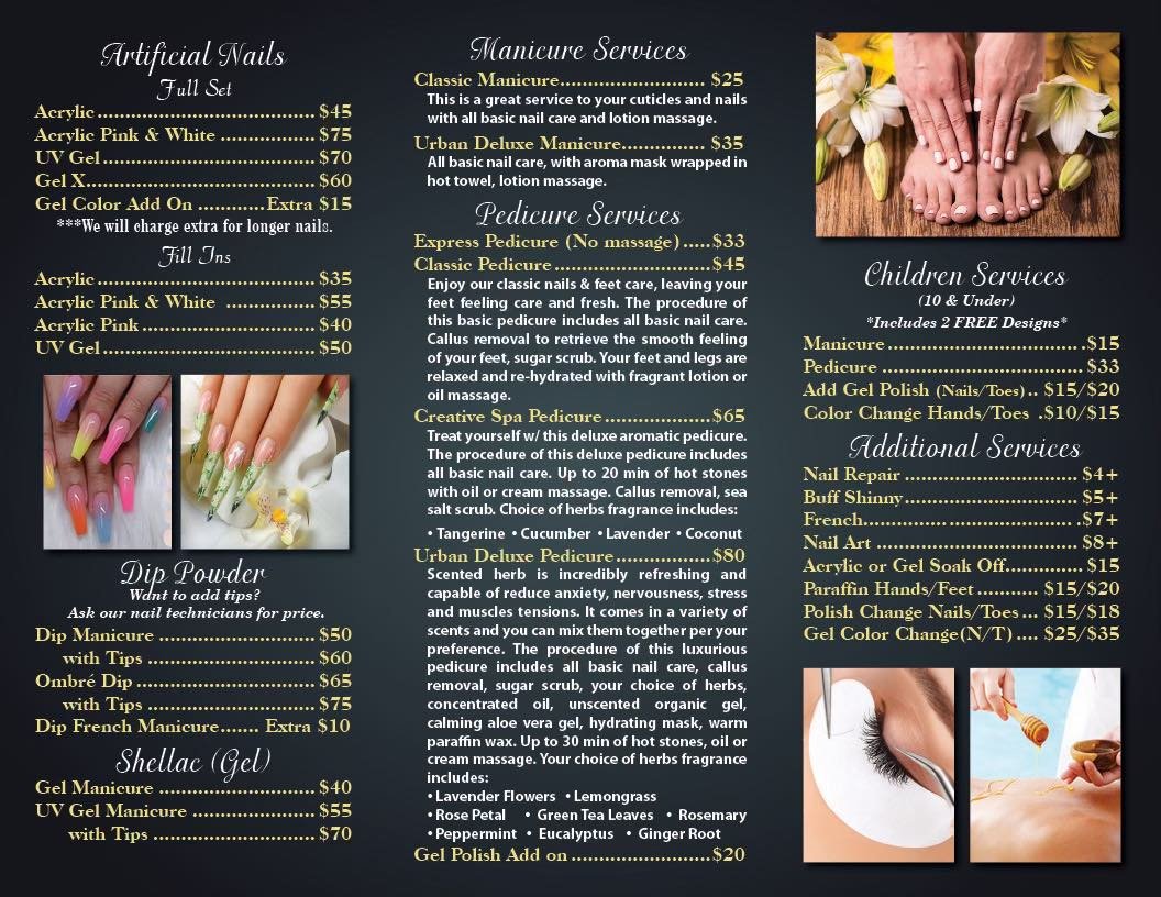Our Services Urban Nail Spa